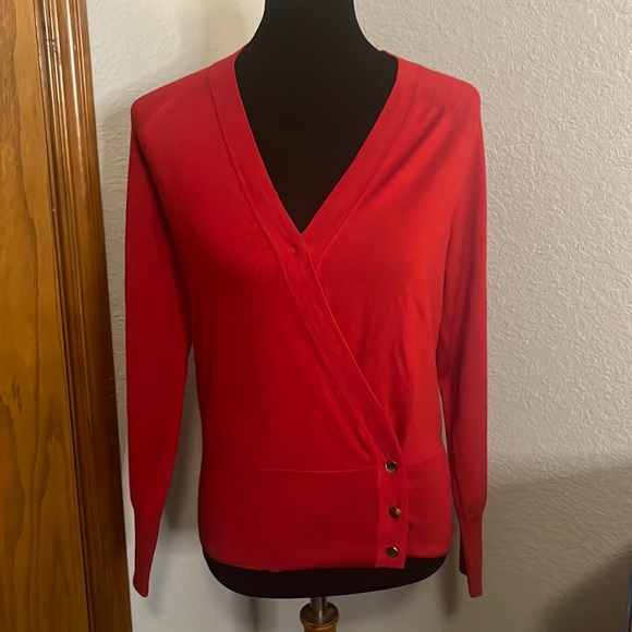 Tory Burch | Sweaters | Tory Burch Kendall Red Wrap Sweater | Poshmark
